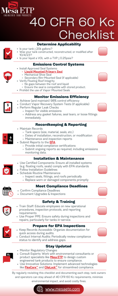 40 CFR 60 Kc Compliance Checklist - Mesa ETP | Mesa ETP